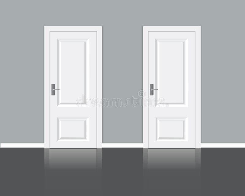 Two white closed doors stock vector. Illustration of door - 162756857