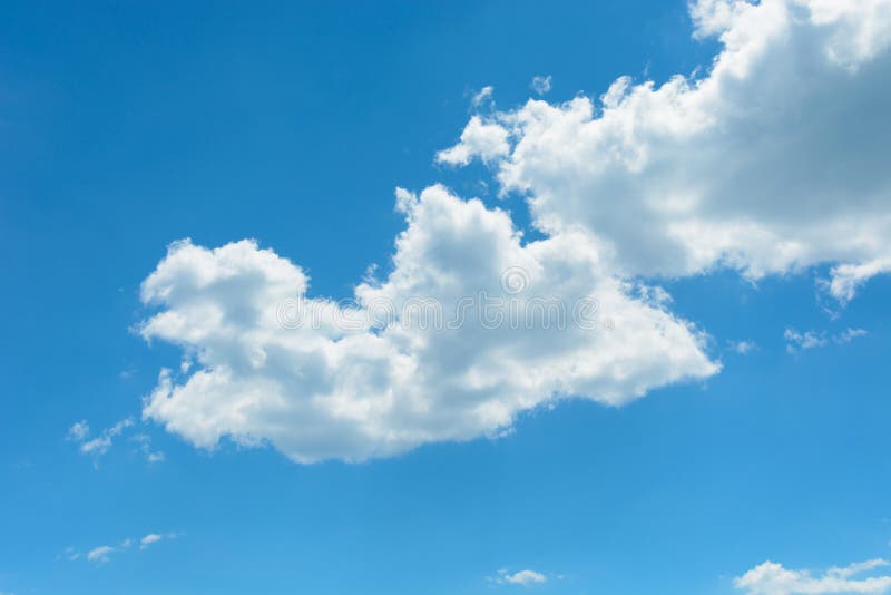 Two White Clouds on the Blue Sky Background Stock Photo - Image of ...