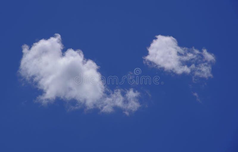 Two White Clouds. Small and Large Stock Photo - Image of bright, clean ...