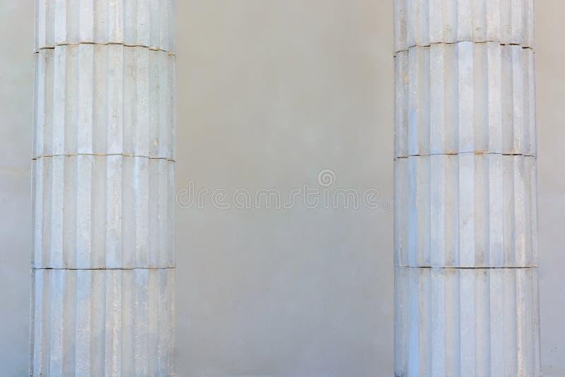 Two White Columns on a Wall Background. Scenery Stock Photo - Image of ...