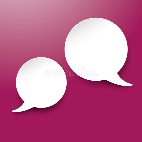 Two White Communication Speech Bubble Purple Labels Stock Illustration ...