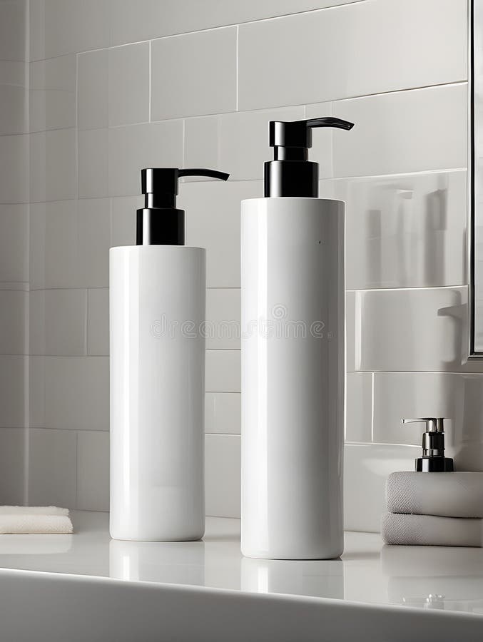 Two White Containers with Black Handles on a Kitchen Countertop, AI ...