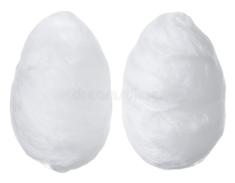 Two White Cotton Candy Tufts Isolated on Transparent Background Stock ...