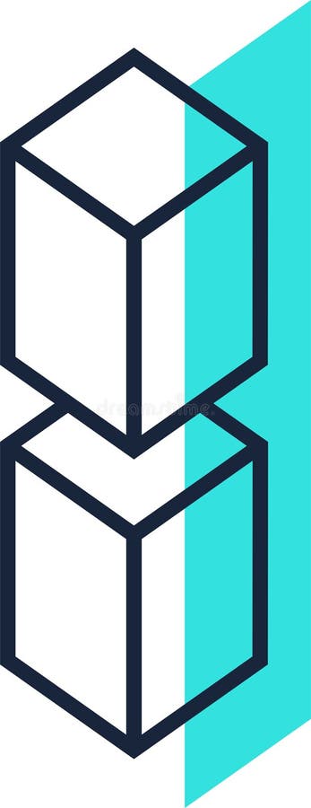 Two White Cubes are Connected, Creating a Modular Structure, Set ...