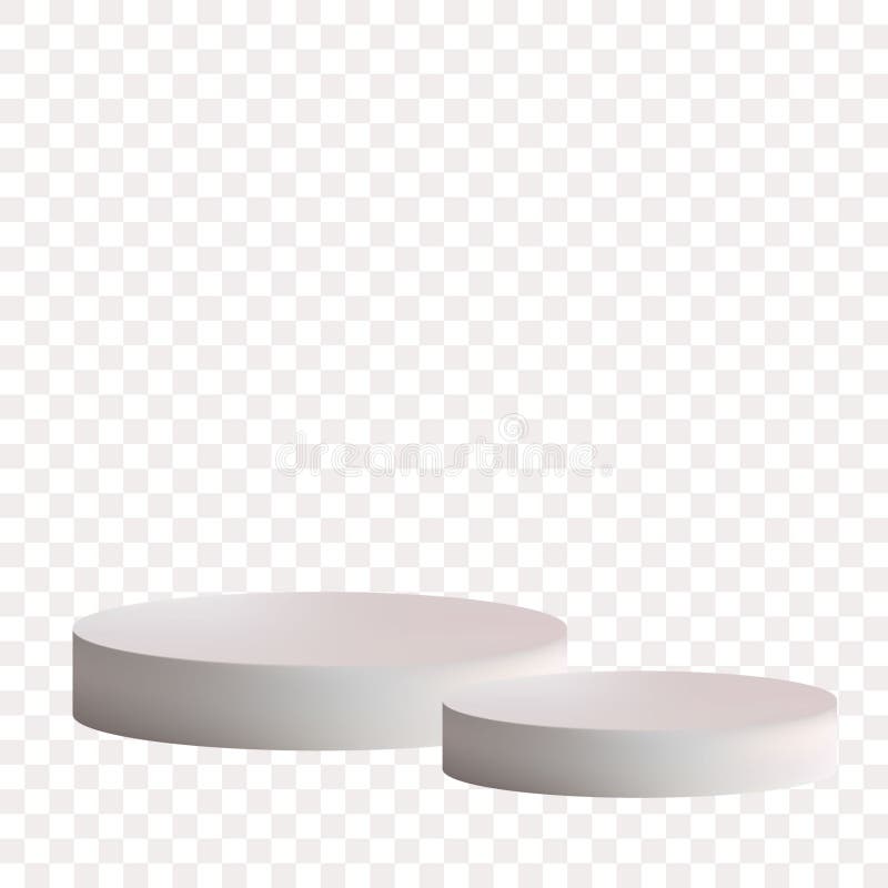 Two White Cylindrical Podiums of Different Heights are Elegantly Placed ...