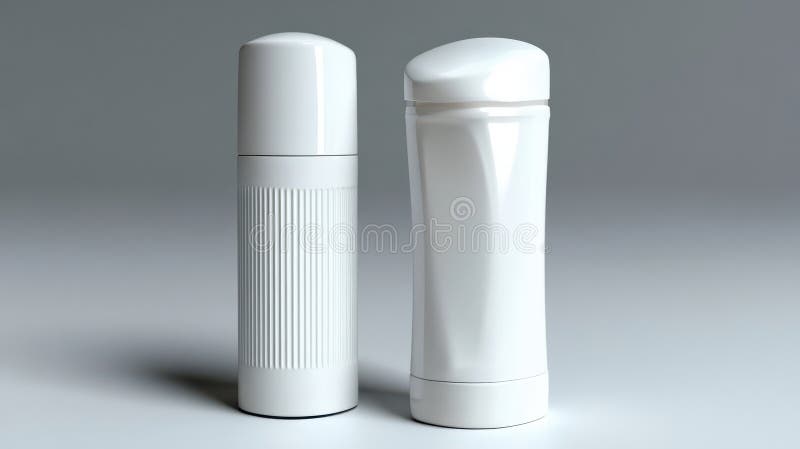 Two White Deodorant Containers Stock Illustration - Illustration of ...