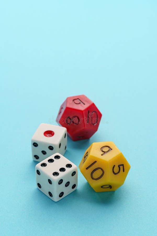 Man with Multi Sided Dice Right Stock Image - Image of numbers, blur ...