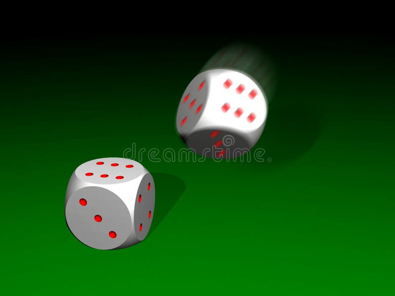 Two White Dice with Red Dots Stock Illustration - Illustration of ...