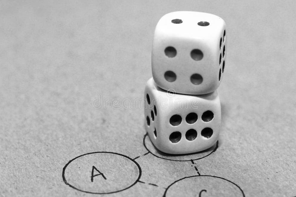 Two white dices on a paper stock photo. Image of gambling - 101262016