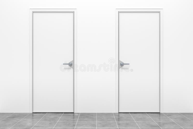Two white doors stock illustration. Illustration of design - 78249634