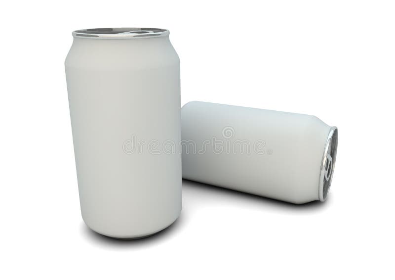 Two white empty cans stock illustration. Illustration of beverage ...
