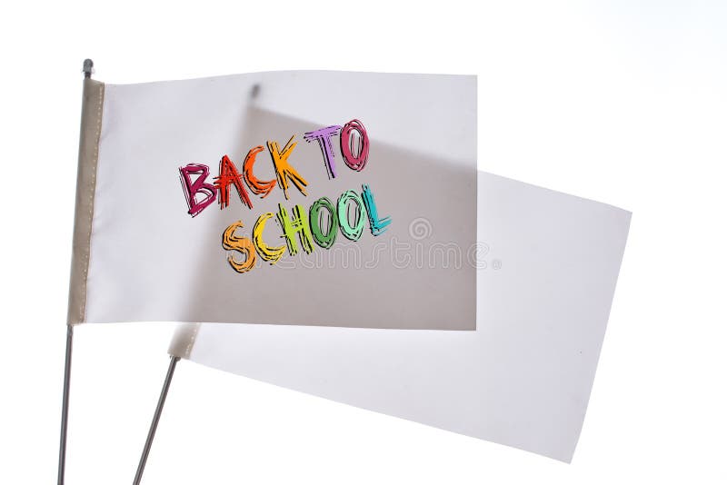 Two White Flags on a White Background in Display Stock Photo - Image of ...