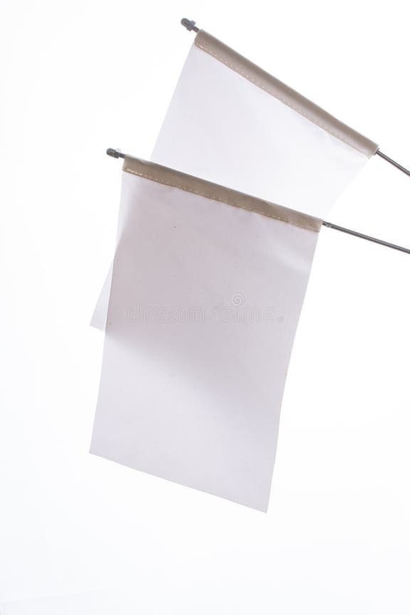 Two White Flags on a White Background in Display Stock Photo - Image of ...