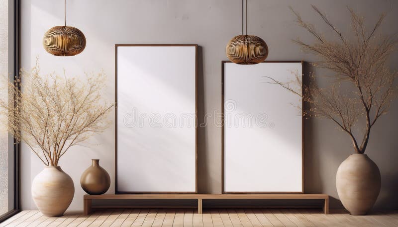White Frames Suitable for Photos Stock Illustration - Illustration of ...