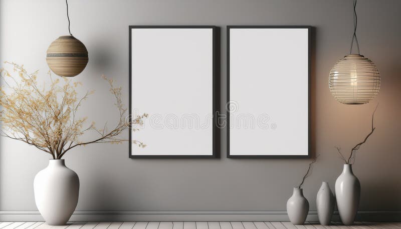White Frames Suitable for Photos Stock Illustration - Illustration of ...