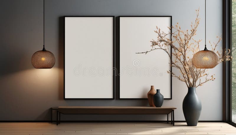 White Frames Suitable for Photos Stock Illustration - Illustration of ...