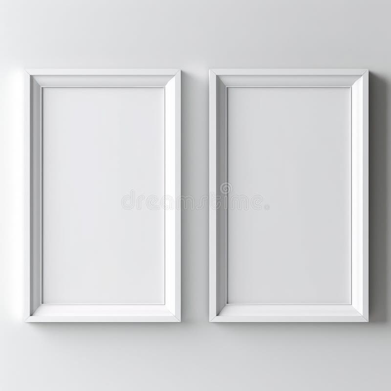 Two White Frames Vertical White Wall Mounted for a Variety of ...