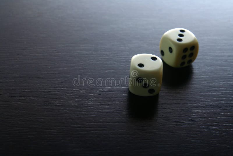 Two white game dice stock image. Image of game, numbers - 59345617