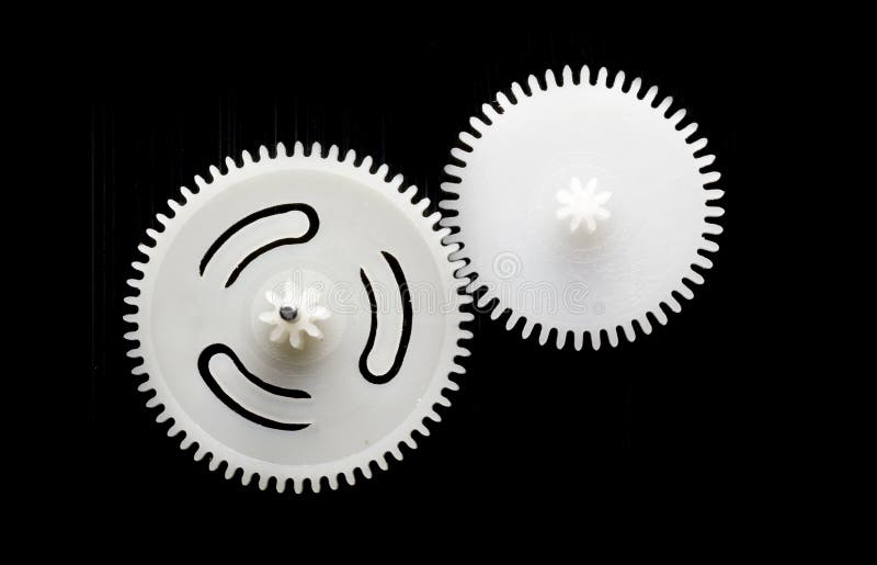 Two White Gears stock photo. Image of black, machine - 43936998