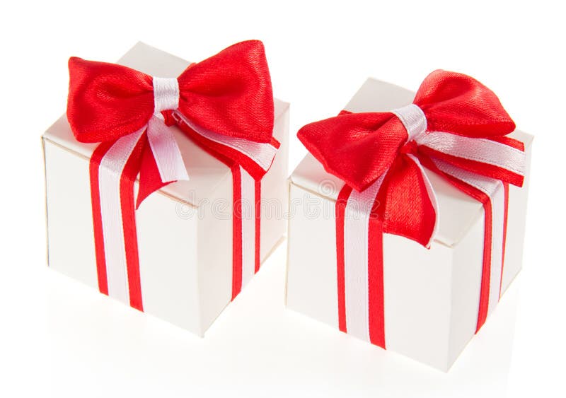 Red, White Gift Boxes, Spheres and Empty Card Stock Image - Image of ...