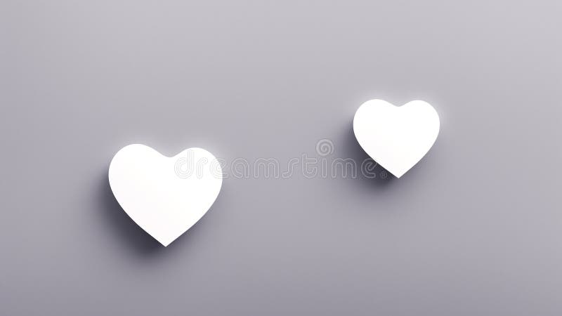 Two White Hearts on a Gray Background Stock Photo - Image of february ...