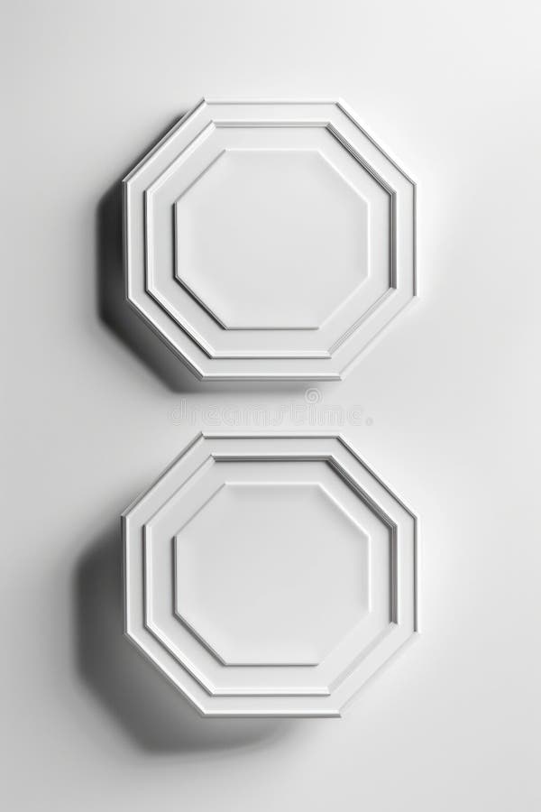 Two White Hexagons on a White Wall, Suitable for Modern Interior Design ...