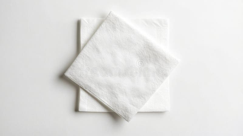 White Linen Napkins with Silver Dot Pattern on White Background Stock ...
