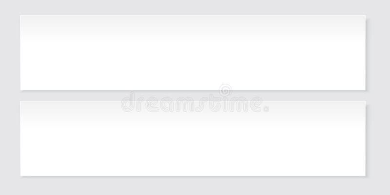 Two White Long Rectangles in 3d Style. Website Template Design. Vector ...