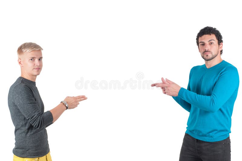 Two White Men Pointing Their Fingers Stock Photos - Free & Royalty-Free ...