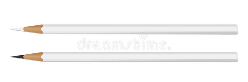 Two White Pencil on White Background for Your Logo. Mockup . Vector ...