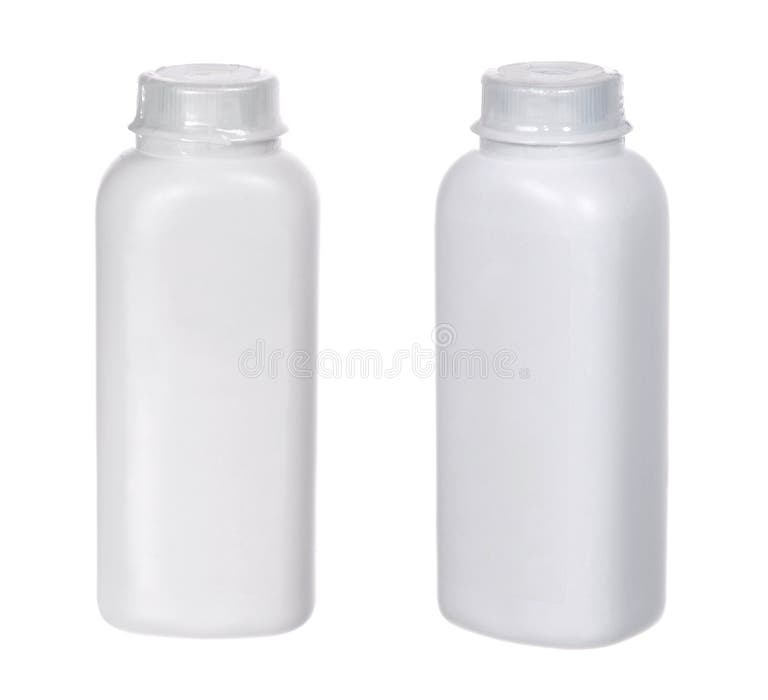 Two White PlastiÑ Small Bottles Stock Image - Image of bottles, packing ...