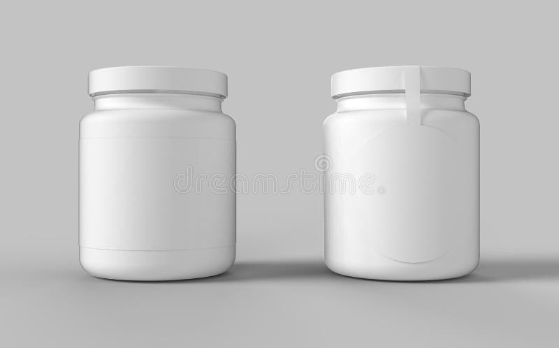 Two White Plastic Sport Jar 3d Illustration Stock Illustration ...