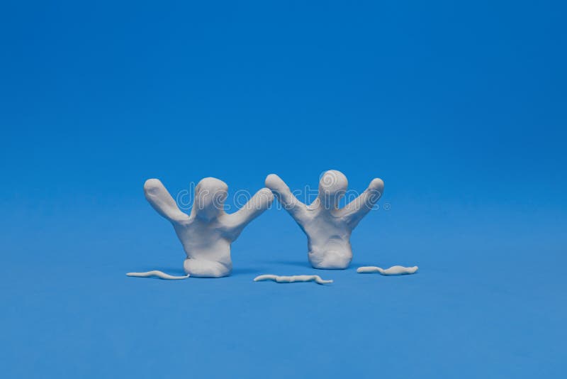 Dance of Plasticine Little Men. Stock Photo - Image of dance, blue ...