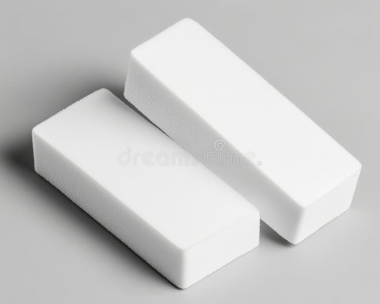 Two White Porous Rectangular Objects on Gray Background Stock ...