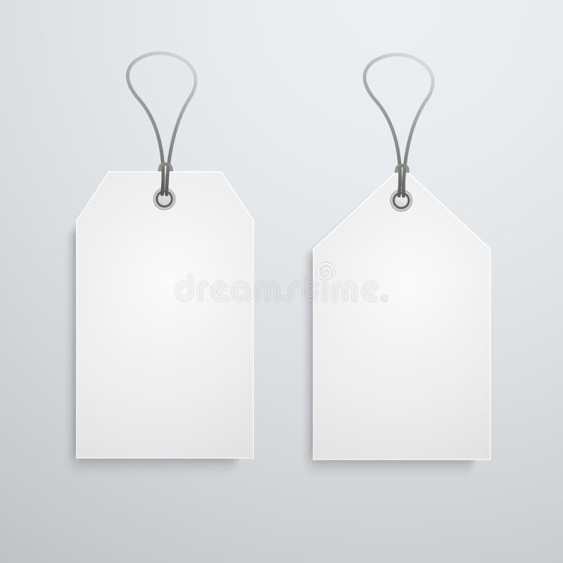 Two White Price Tag. Vector Label Template. Eps10 Stock Vector ...