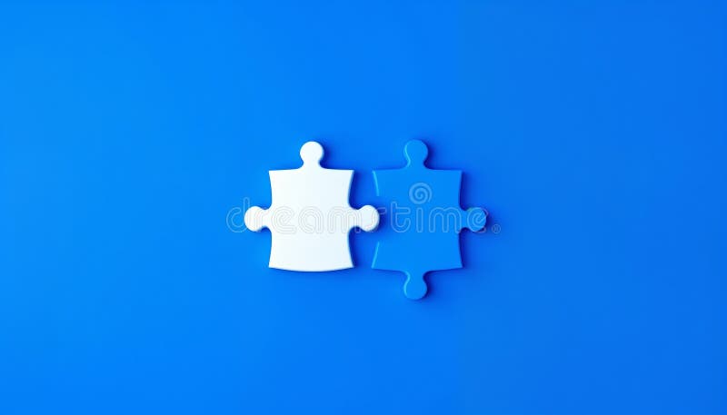 Two White Puzzle Pieces, Separated, 3D Effect, Minimalist Design ...