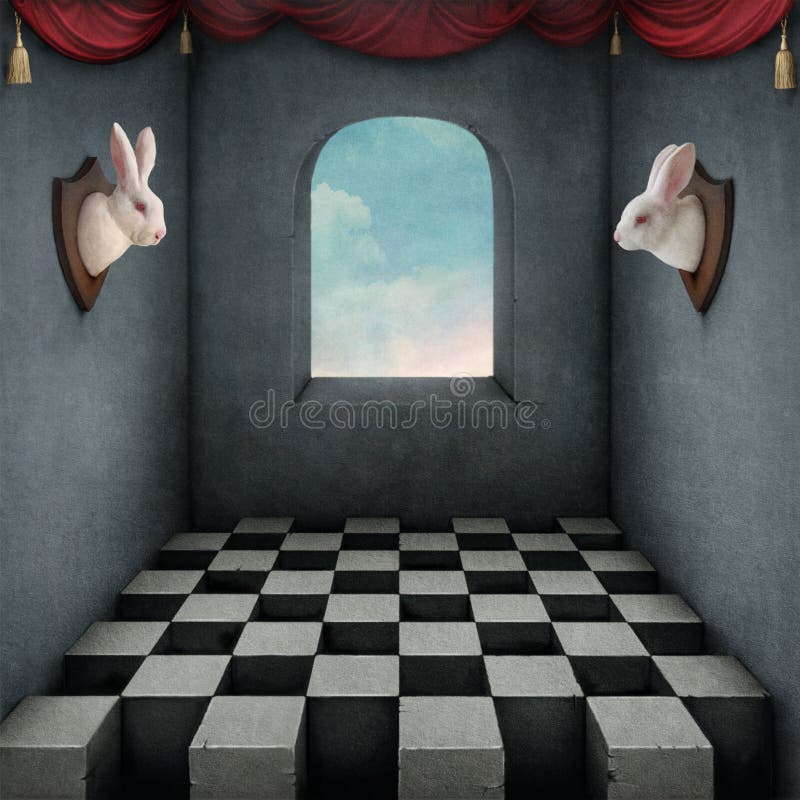 Two white rabbits stock illustration. Illustration of rabbit - 26432751