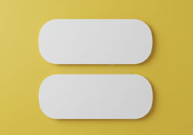 Two White Rounded Rectangles on Yellow Background for Text Stock ...