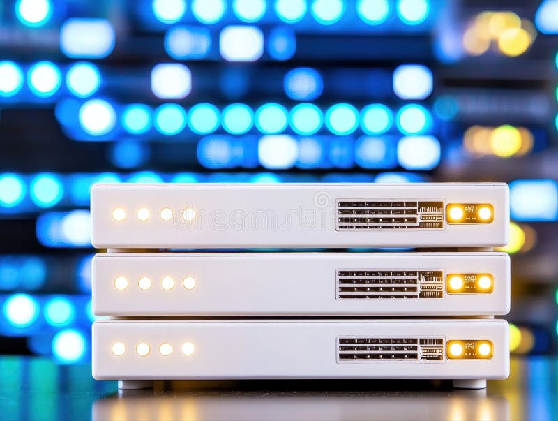 Two White Server Racks in a Modern Data Center Representing Cold Wallet ...