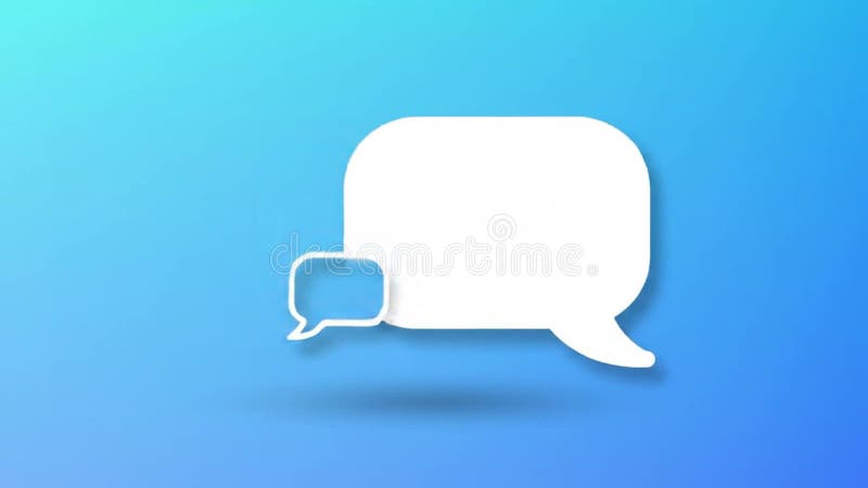 Abstract Communication Concept: Two White Speech Bubbles on a Blue ...
