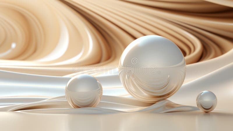 Two White Spheres on a White Surface Stock Illustration - Illustration ...