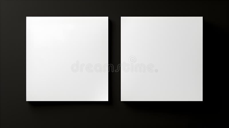 Two White Square Paper Notes on a Black Background. Brainstorming ...