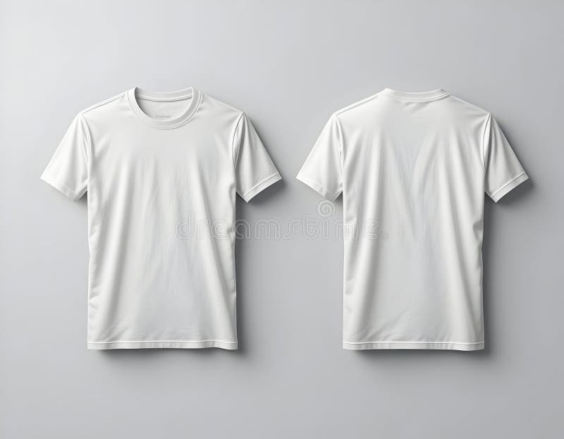 Two White T Shirts Front Back View Simple Clean Mockup Stock Photos ...