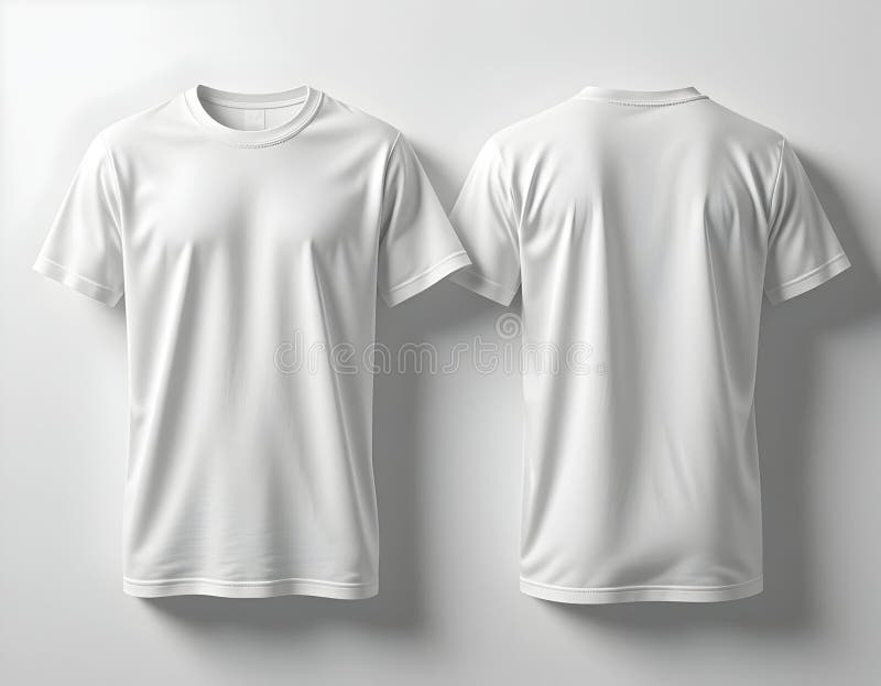 Two White T-shirts Front and Back Views Clean Presentation Stock ...