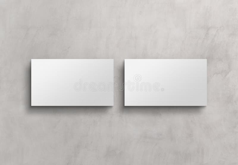 Two White US Business Card Mockup. American Size Calling Card Front and ...