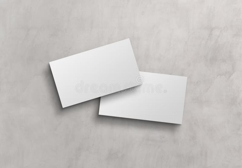 Two White US Business Card Mockup. American Size Calling Card Front and ...