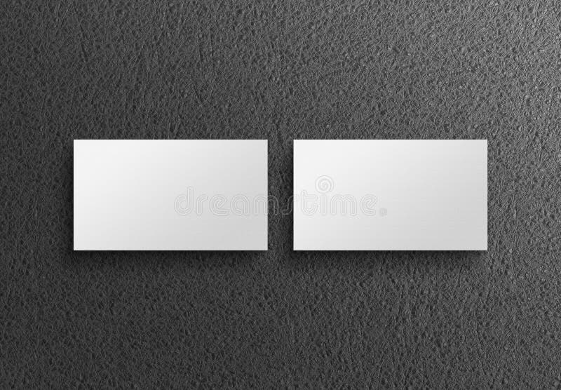 Two White US Business Card Mockup. American Size Calling Card Front and ...