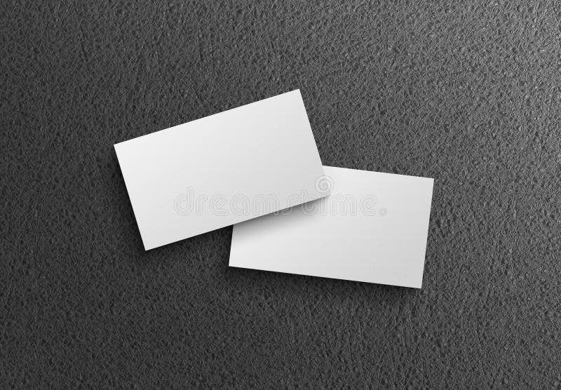 Two White US Business Card Mockup. American Size Calling Card Front and ...
