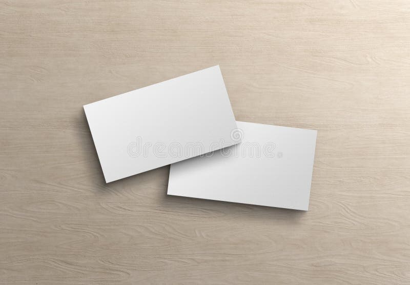 Two White US Business Card Mockup. American Size Calling Card Front and ...