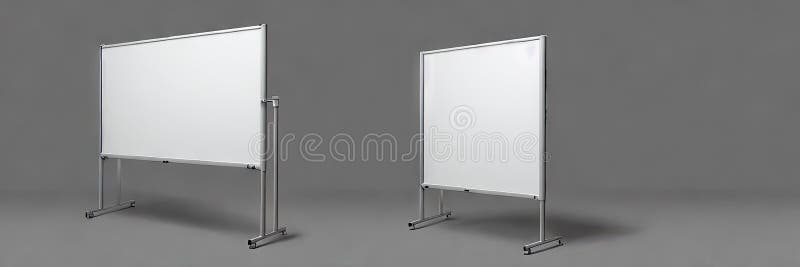 Two Whiteboards on a Stand with a Gray Background Stock Illustration ...